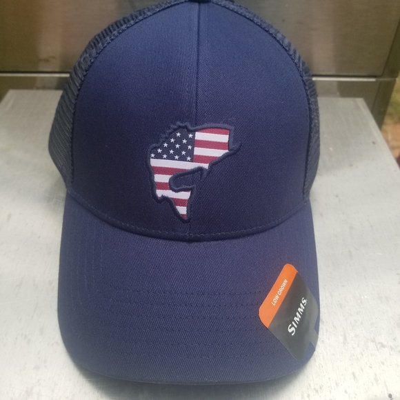 Simms | Accessories | Simms Fishing Hat Navy Usa Flag Trucker New ...